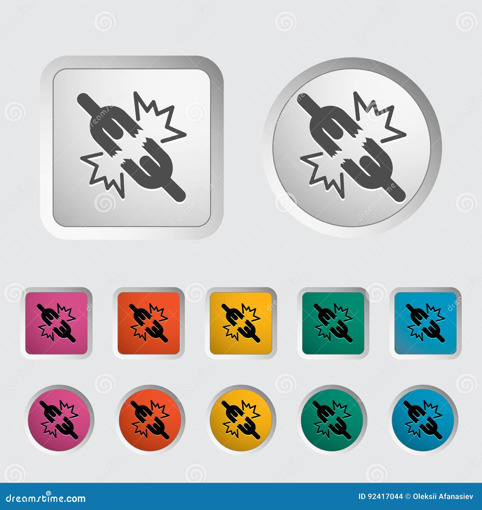 Broken Connection Single Icon Stock Vector - Illustration of object ...