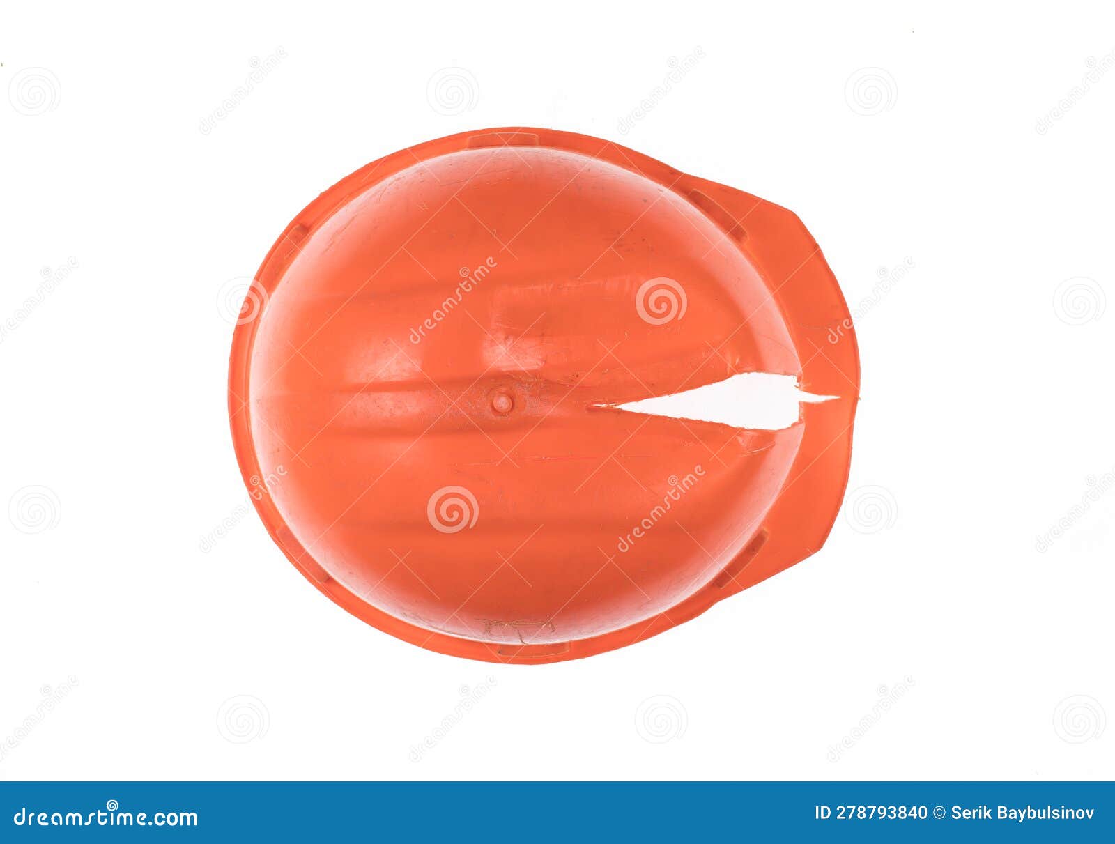 Broken Construction Helmet Isolated on White Stock Photo - Image of ...