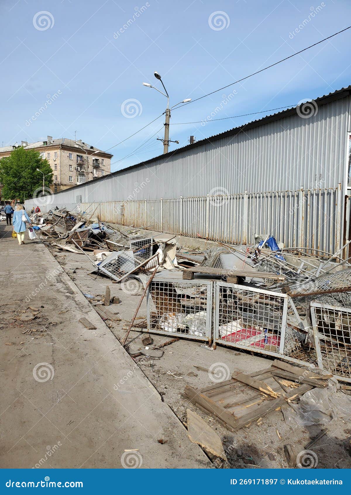 Broken Construction Parts of Street Market. Street Reconstruction ...