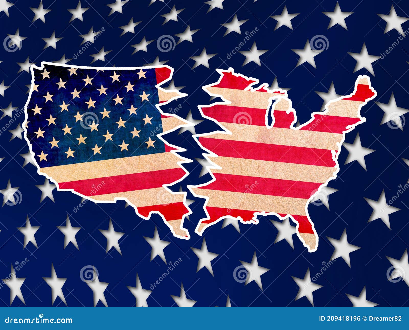 The Broken Contour of the State. Symbol of Impeachment Stock ...