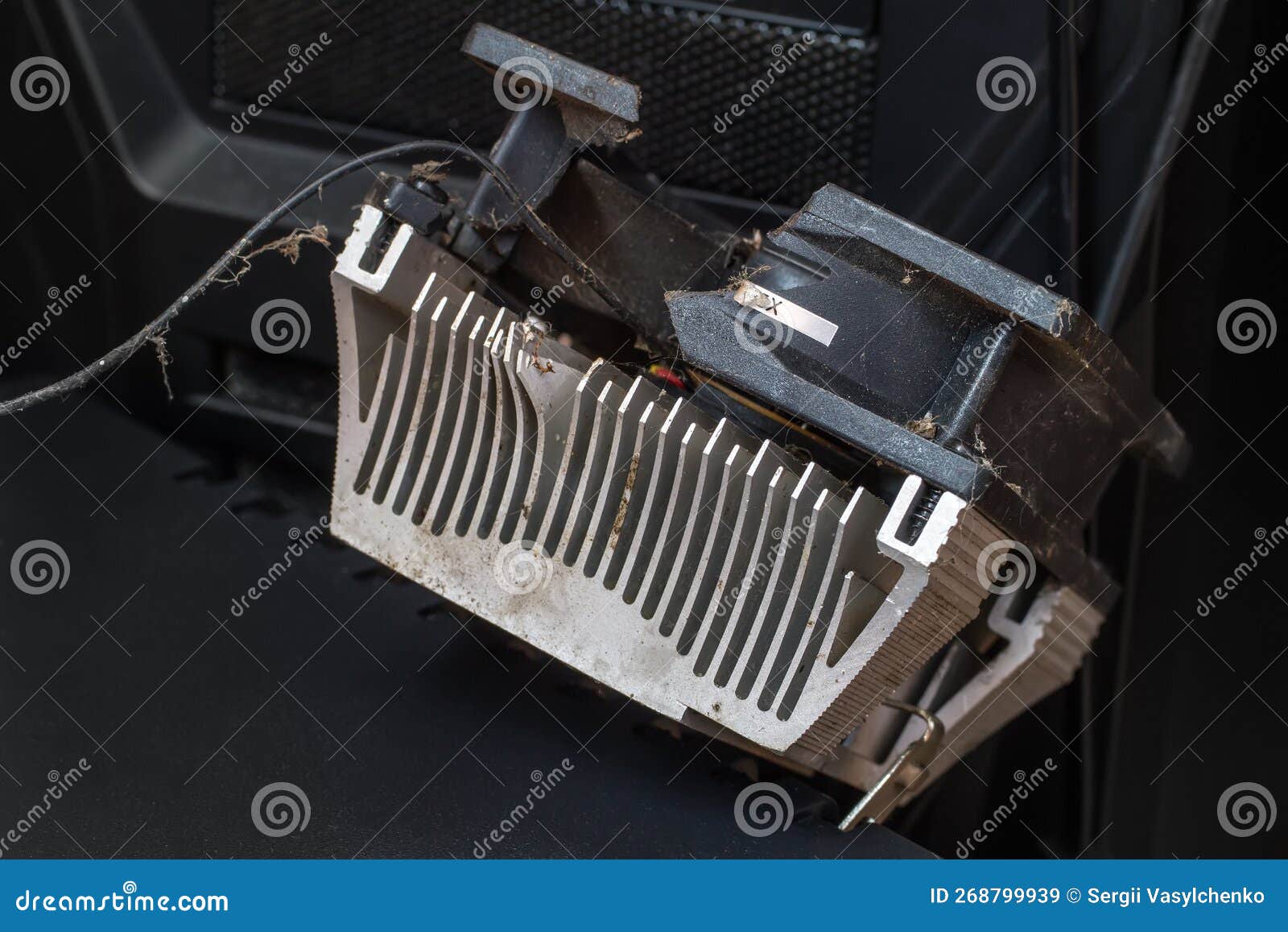 Broken Cooler of the Computer Cooling System. Stock Image - Image of ...