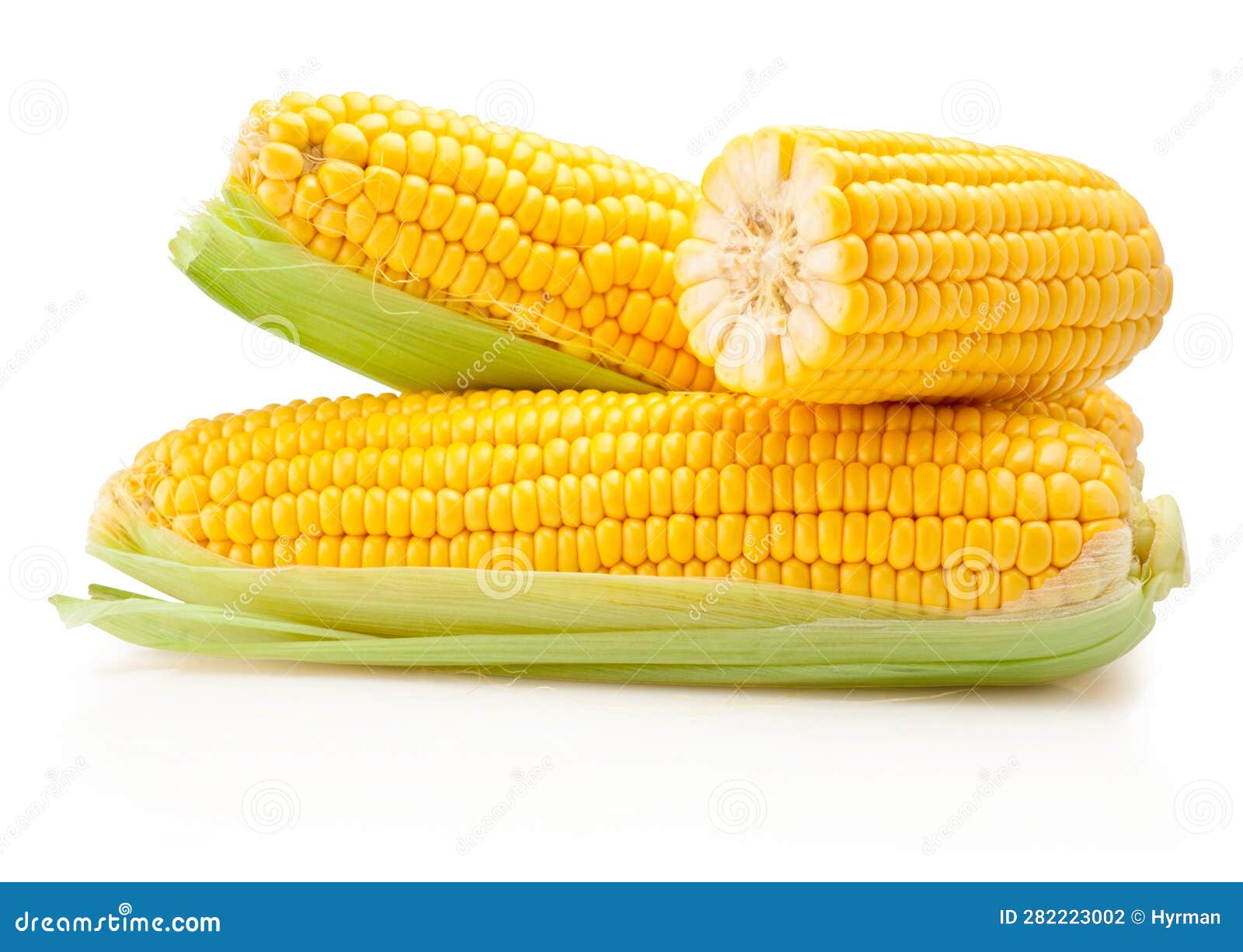 Broken Corn on Cobs Kernels Peeled Isolated on White Background Stock ...