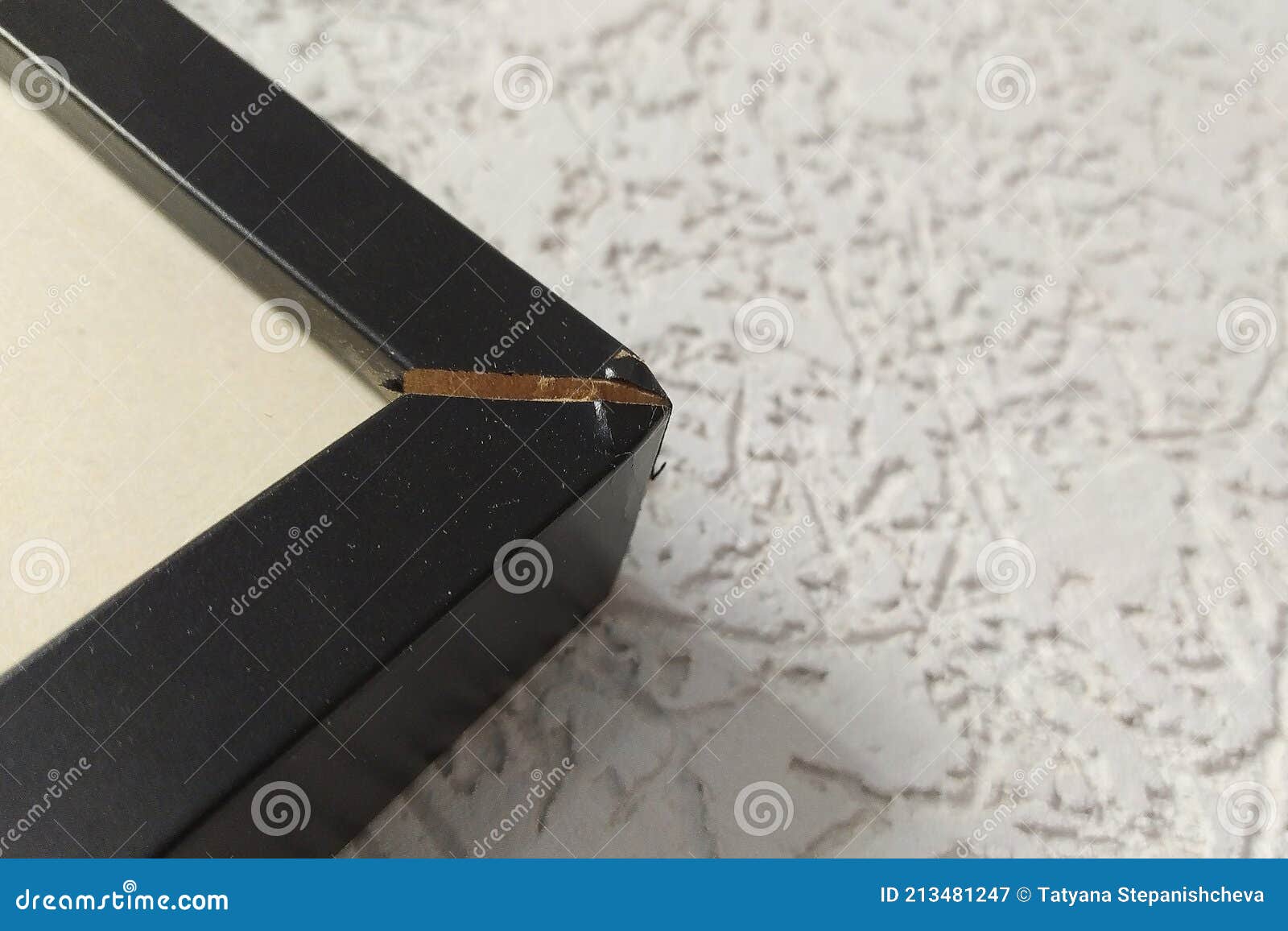 Broken Corner of Black Photo Frame Stock Image - Image of brown ...
