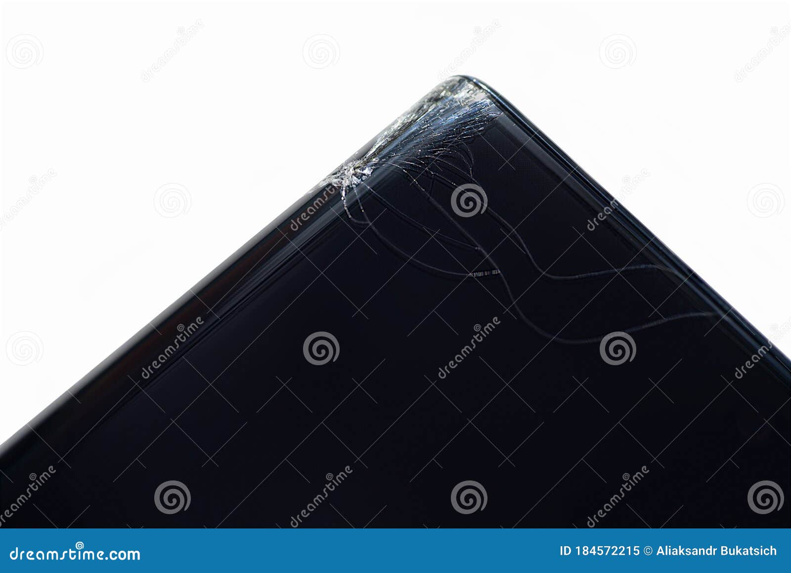 Broken Corner of a Smartphone Curved Screen Stock Image - Image of ...