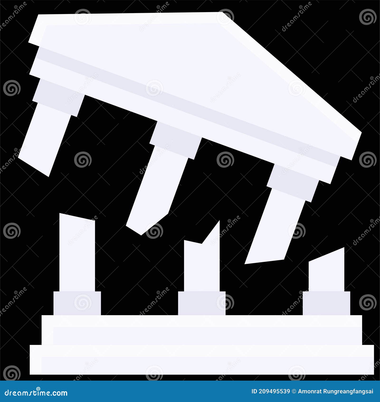 Broken Court Icon, Bankruptcy Related Vector Stock Vector ...