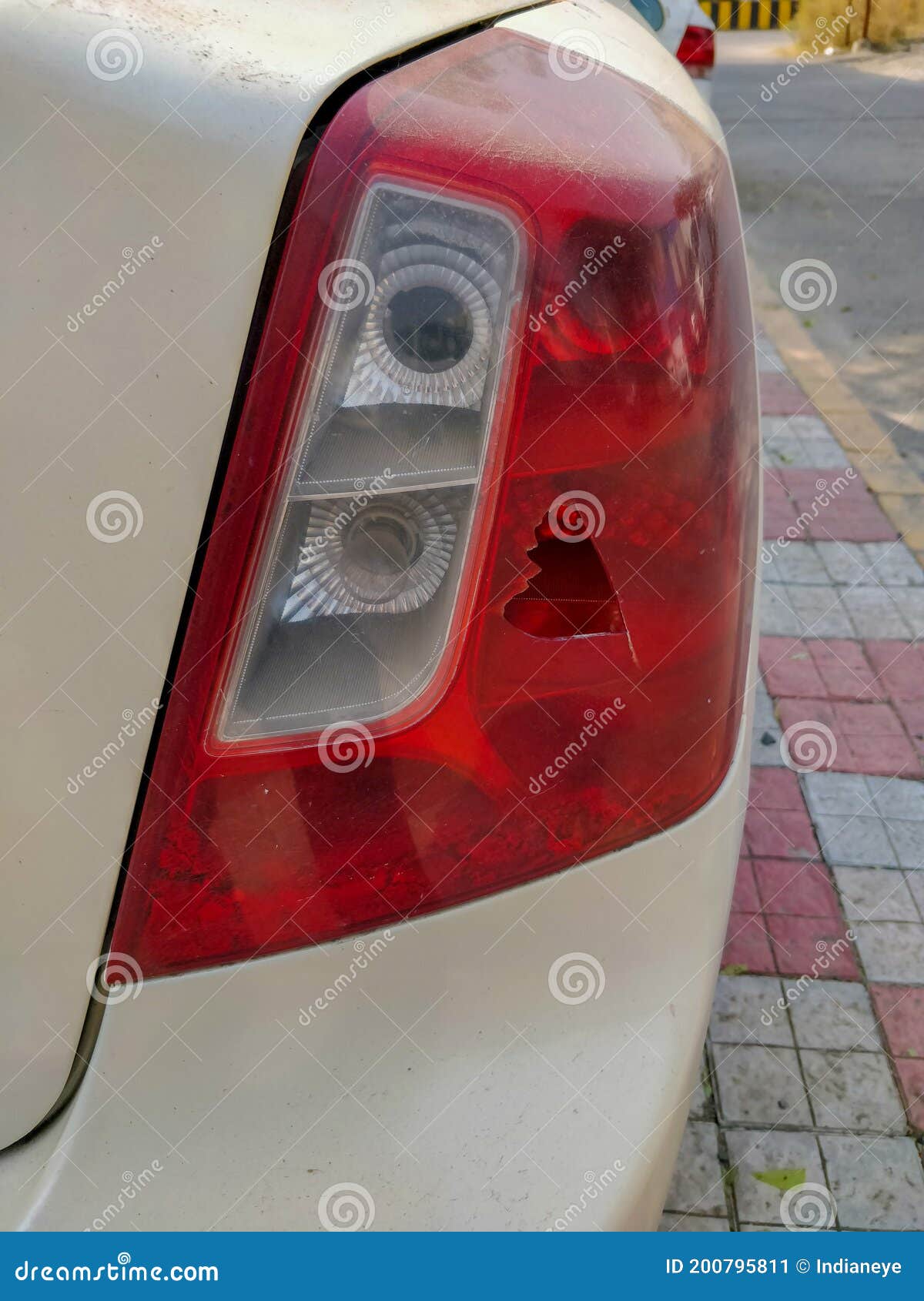 Broken Cover of a Car Rear Lamp Stock Image - Image of bonnet, front ...