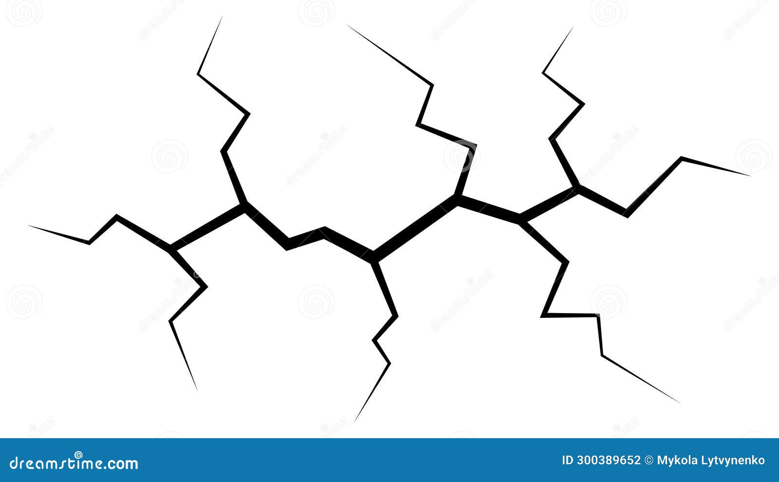 Floor Crack. Cartoon Earthquake Ground Holes. Land Fractures And Canyon ...