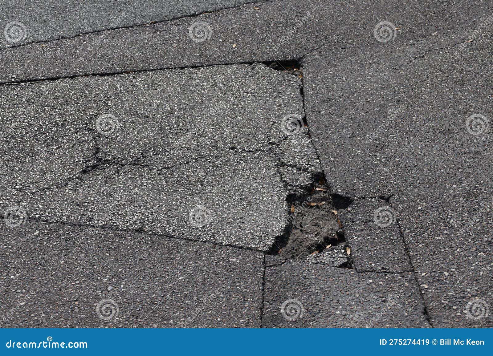 Broken and Cracked Asphalt stock image. Image of background - 275274419