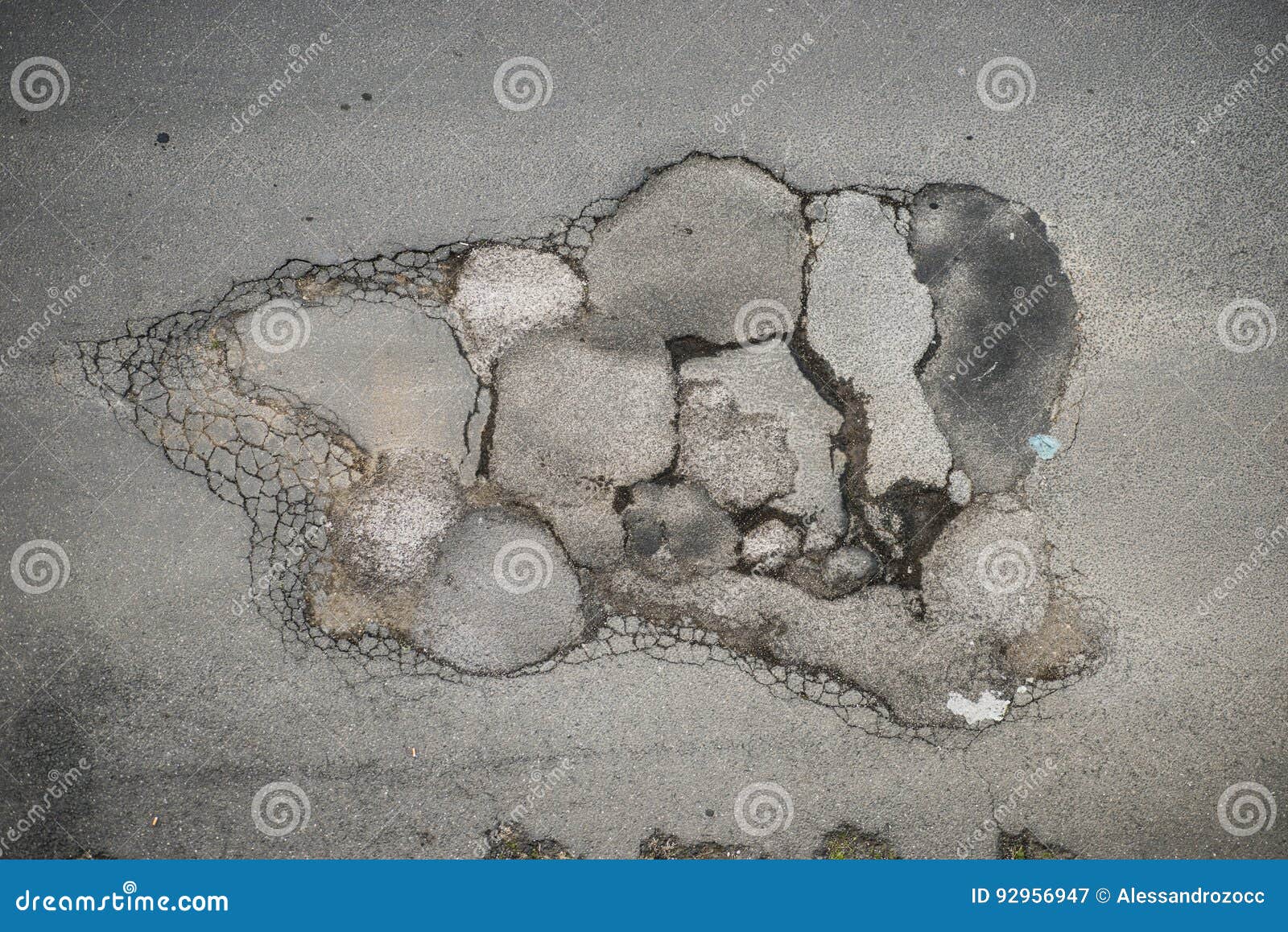 Broken and Cracked Asphalt Pavement Stock Image - Image of bitumen ...
