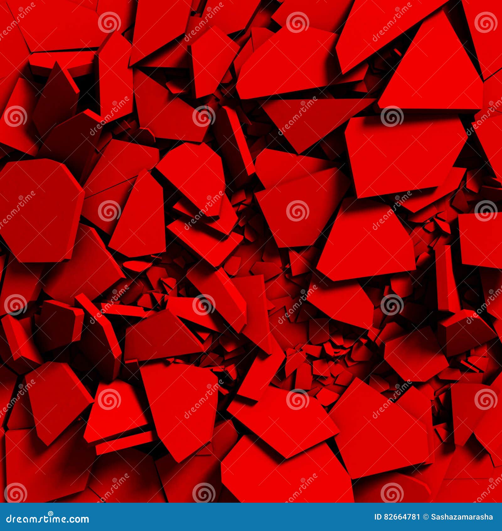 Broken Cracked Destruction Red Wall Surface Background Stock ...