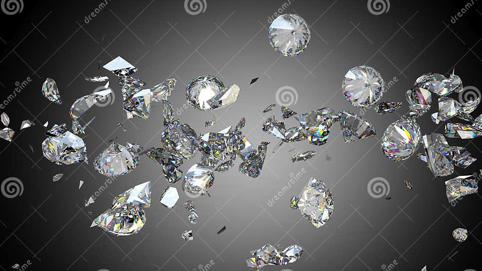 Broken and Cracked Diamonds or Gemstones Stock Illustration ...