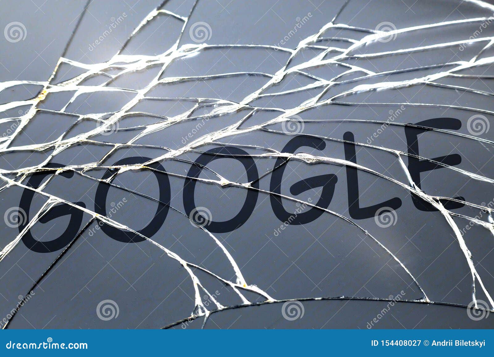 Broken Cracked Glass with Word Editorial Photography - Image of ...