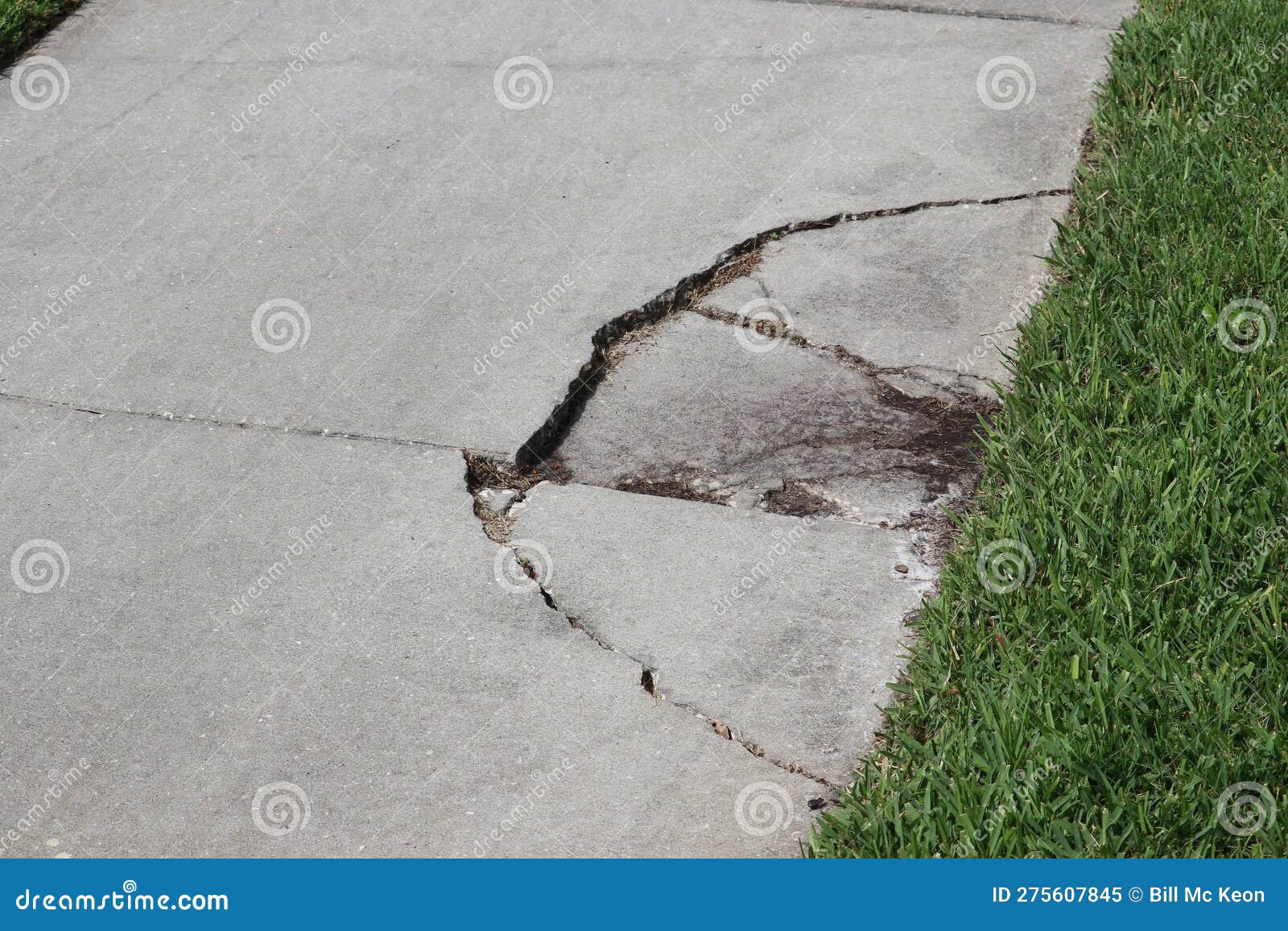 Broken and Cracked Sidewalk Stock Image - Image of concrete, hazard ...