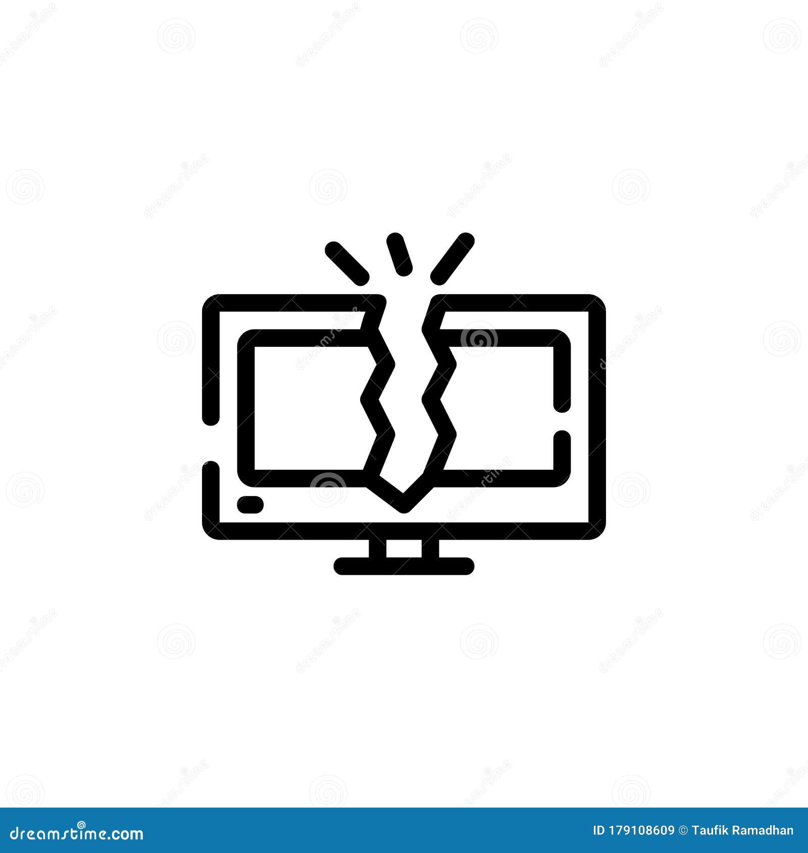 Broken, Crash, Error and Smart Television Icon. Perfect for Application ...