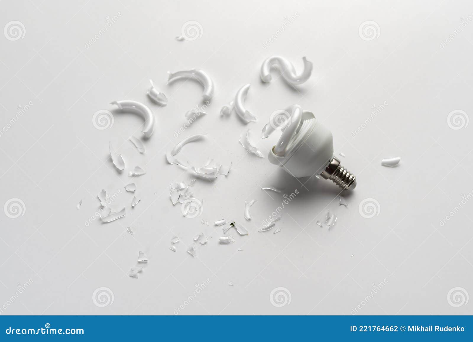 Broken Crashed Light Bulb Isolated, a Concept of Business Problem and ...