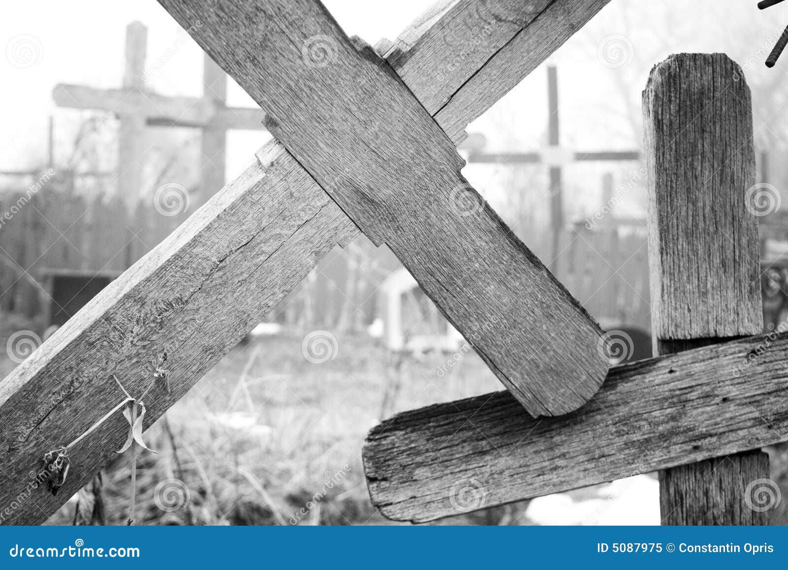 Broken Crosses stock image. Image of leaning, wooden, grave - 5087975