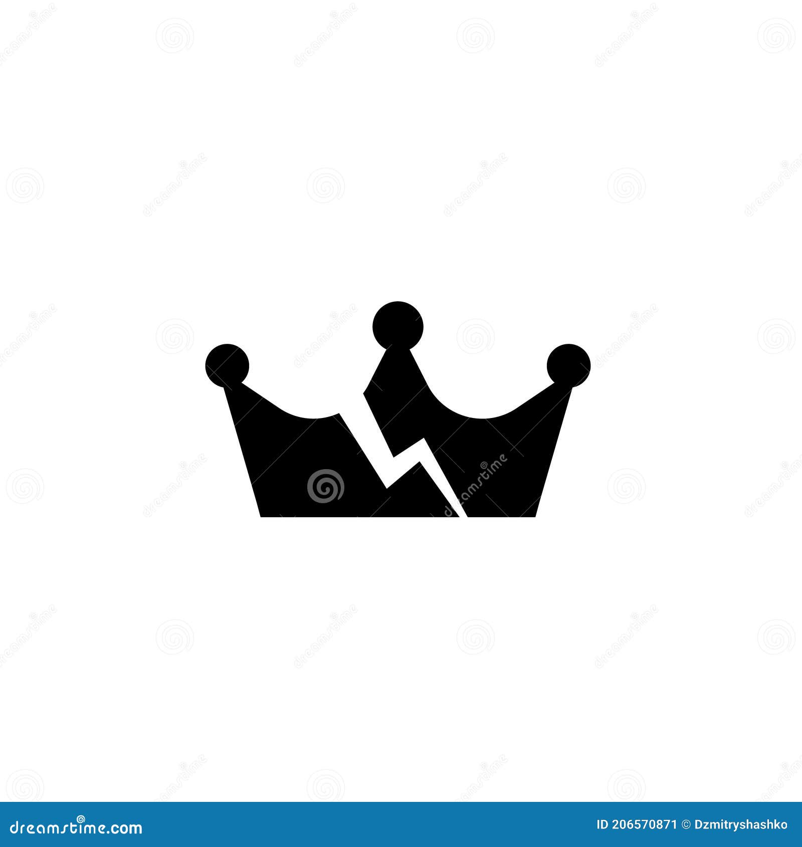 Broken crown icon stock illustration. Illustration of monarch - 206570871