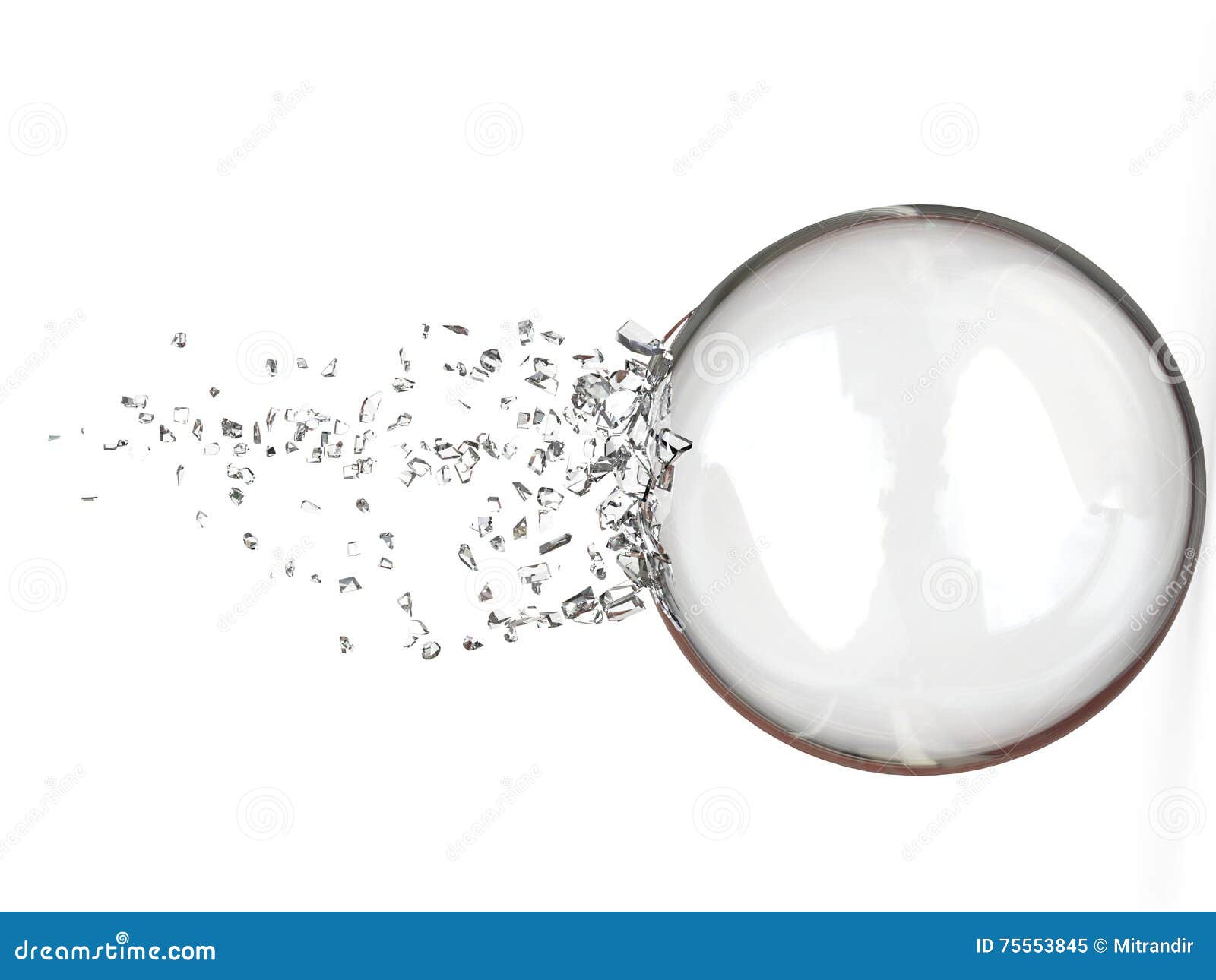 Broken Crystal Ball - Side View Stock Illustration - Illustration of ...