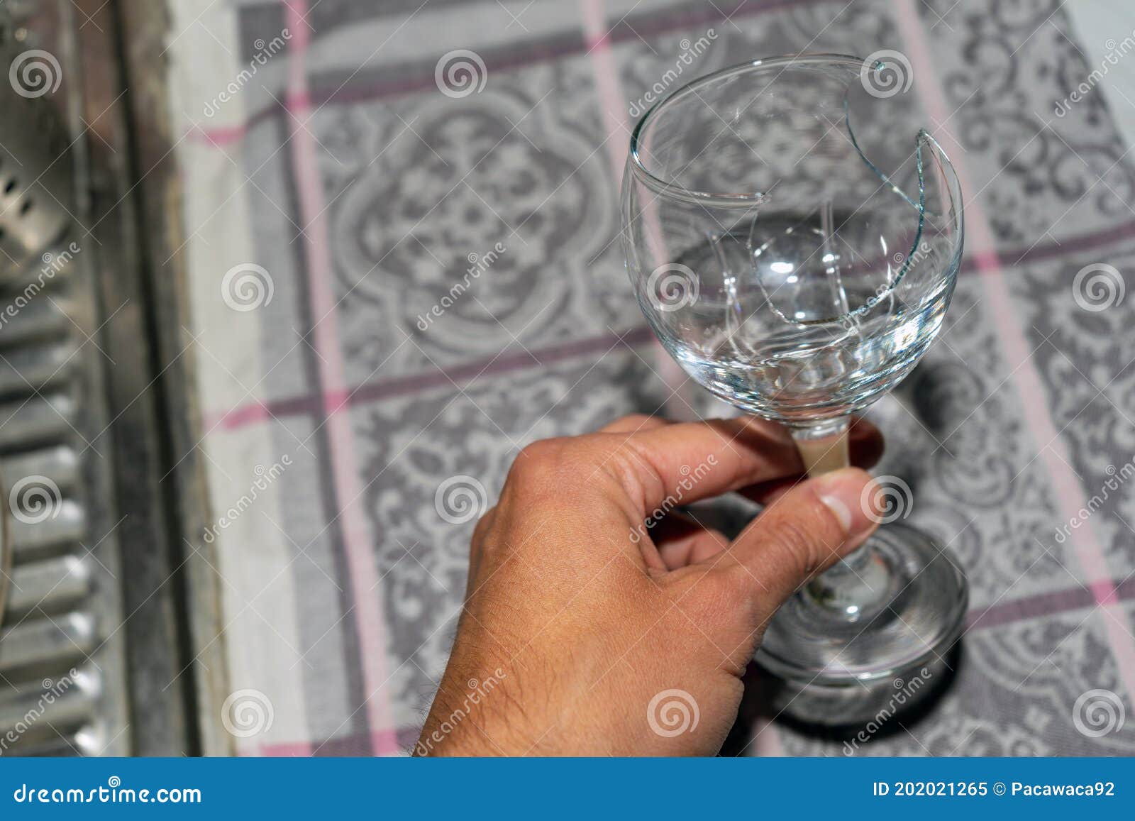 A Broken Crystal Goblet in the Mans Hand Stock Image - Image of goblet ...