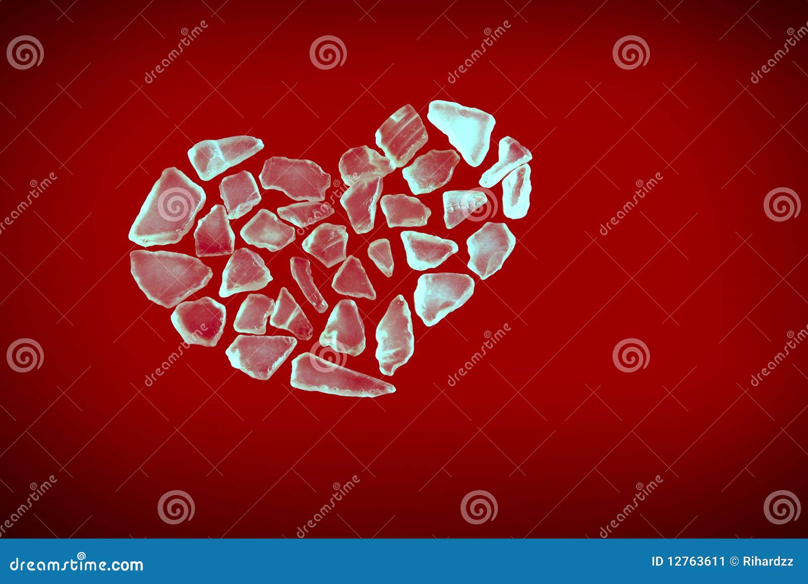 Shattered Red Glass Heart