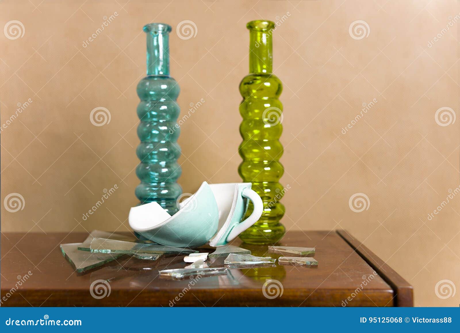 Broken Cup and Glass stock photo. Image of foreground - 95125068