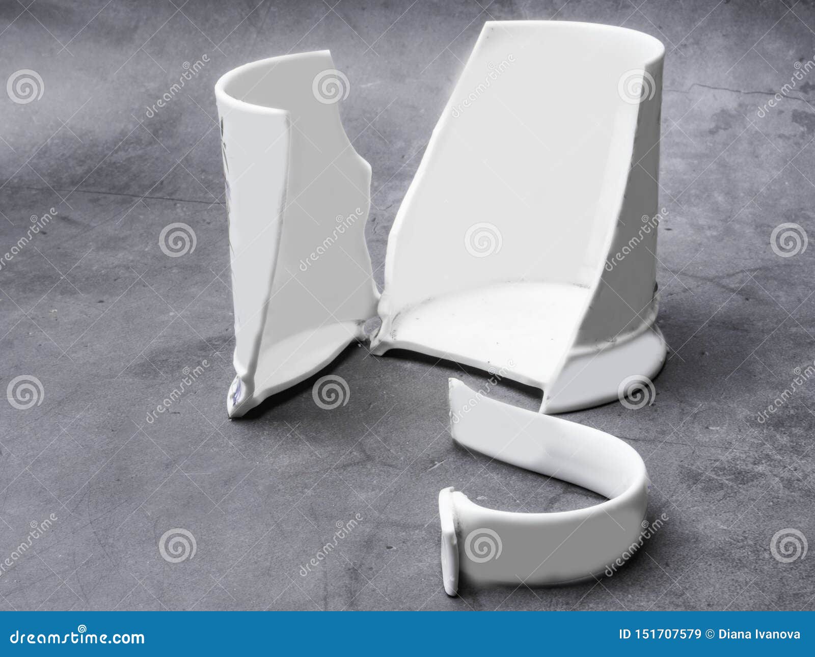 Broken Cup Pieces of Ceramic White Mug Stock Image - Image of fallen ...