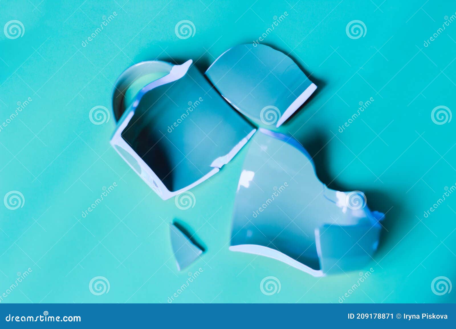 Broken Cup To Pieces. Smash Ceramic Dishes. Stock Image - Image of ...