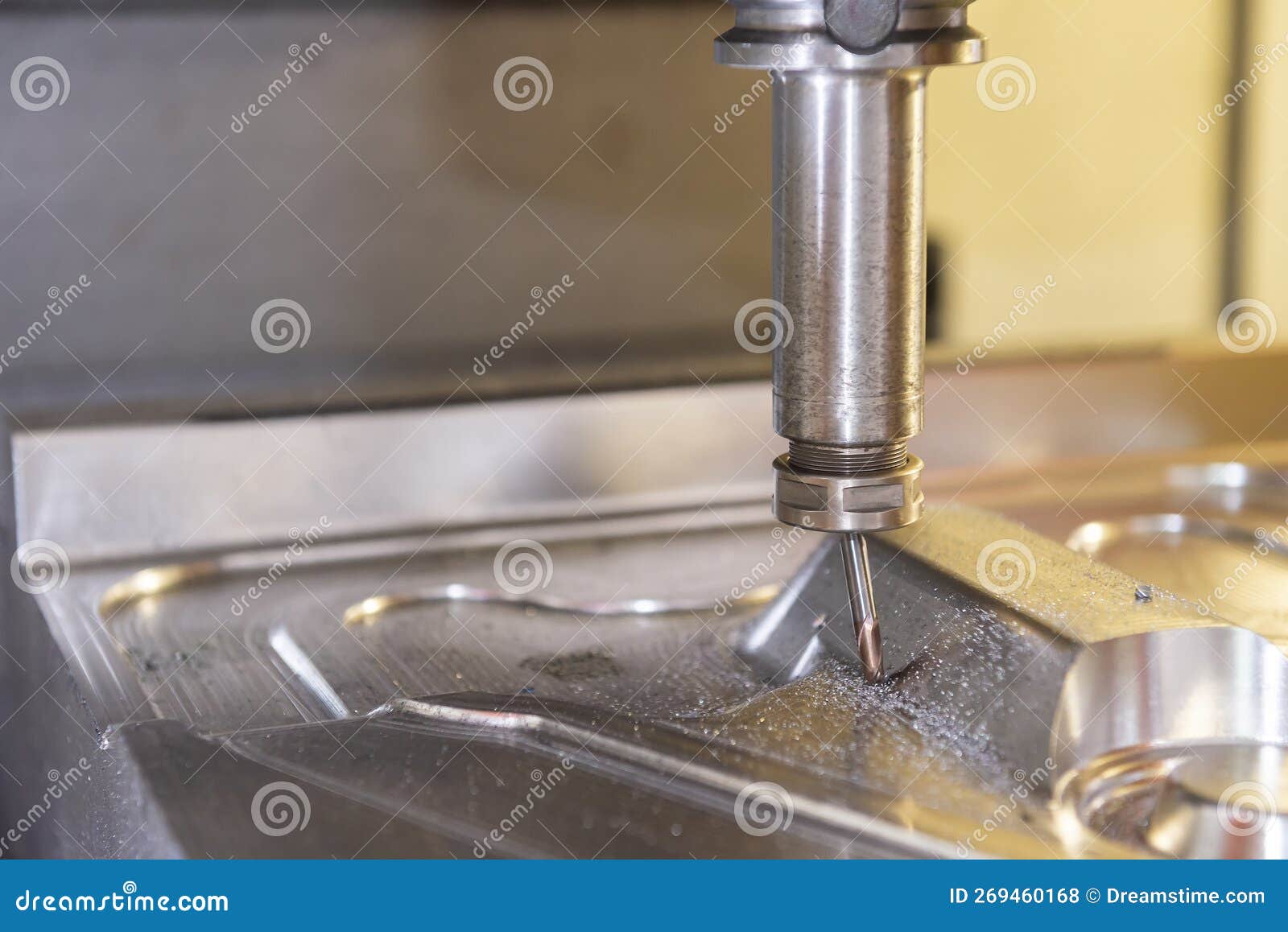 The Broken Cutting Tool on CNC Milling Machine Stock Photo - Image of ...
