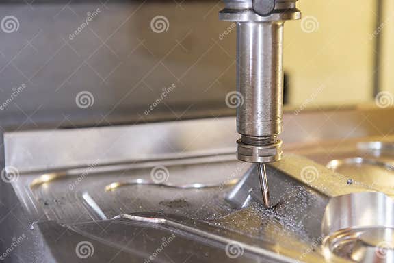 The Broken Cutting Tool on CNC Milling Machine Stock Photo - Image of ...