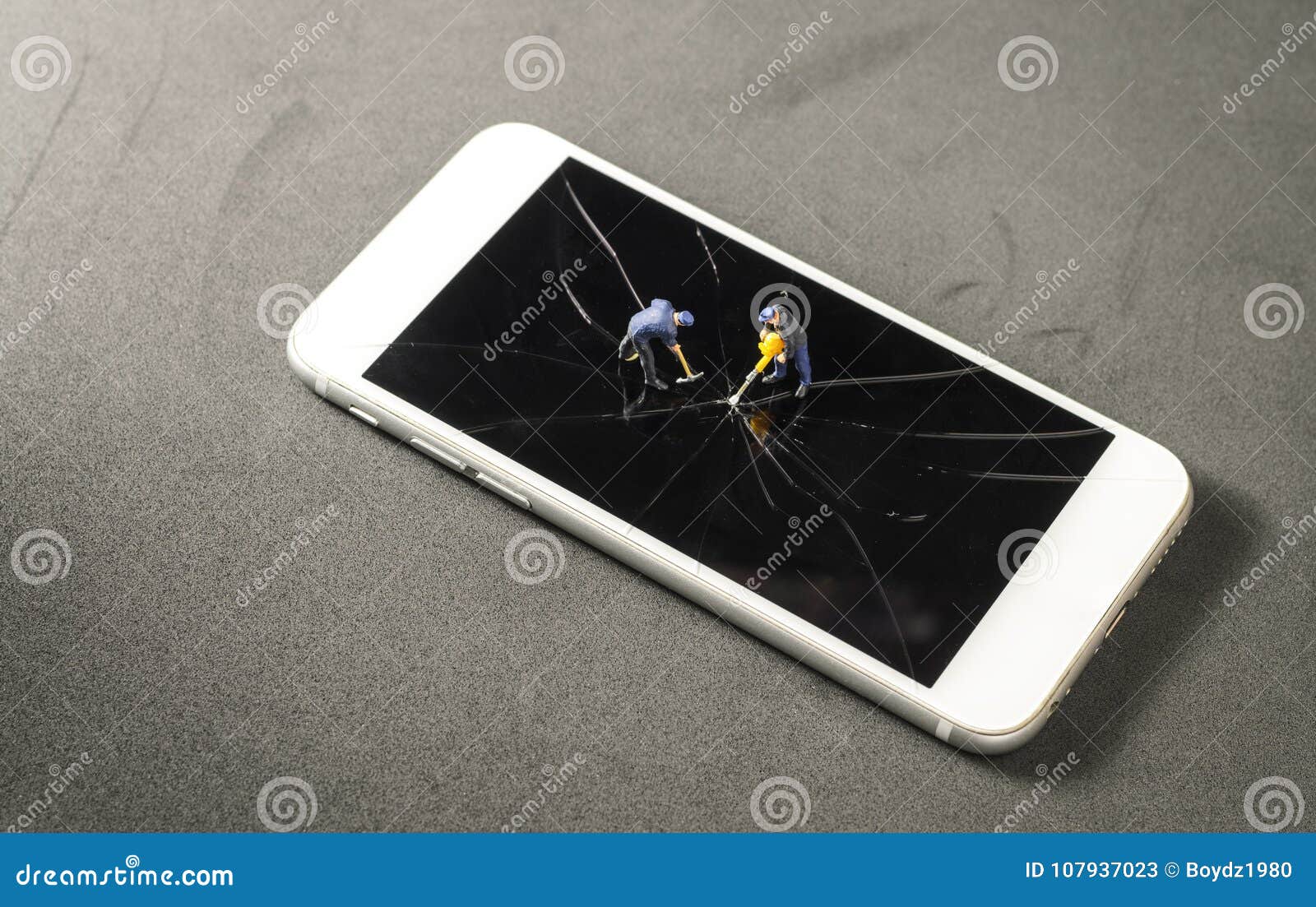 Broken Damage Screen of Mobile Phone Stock Image - Image of ...