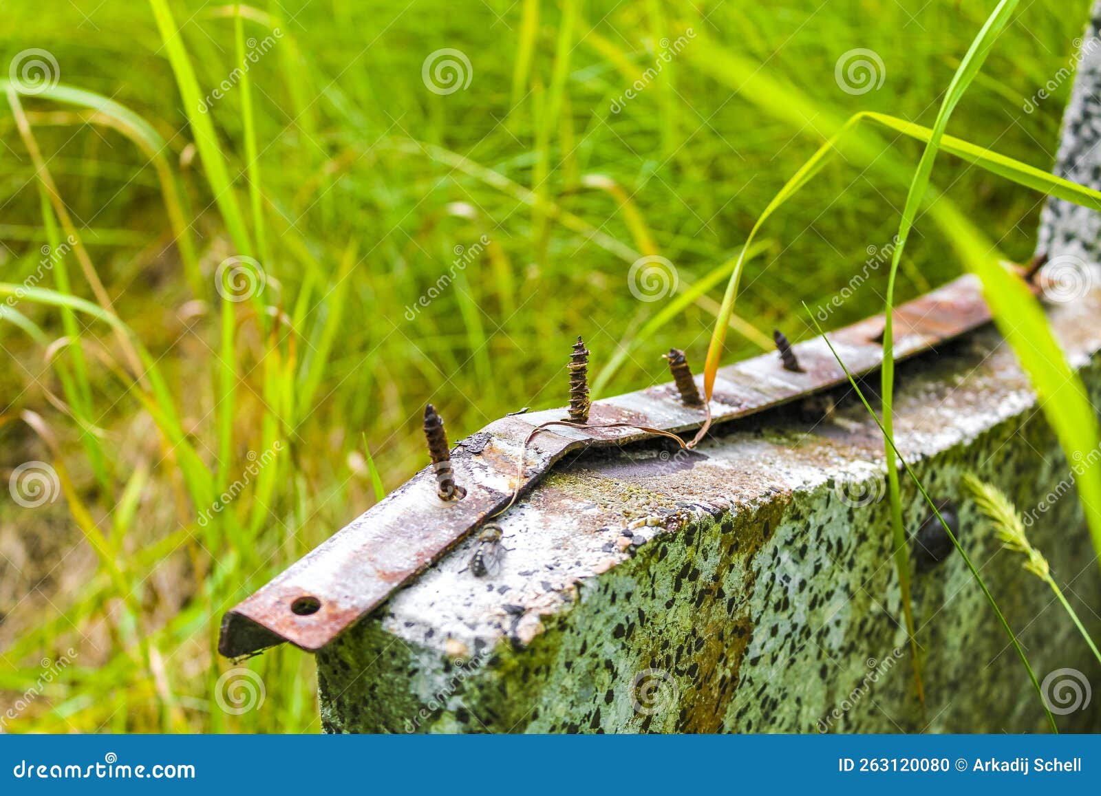 Broken Damaged Bench. Risk of Injury! Nails Screws Stock Photo - Image ...