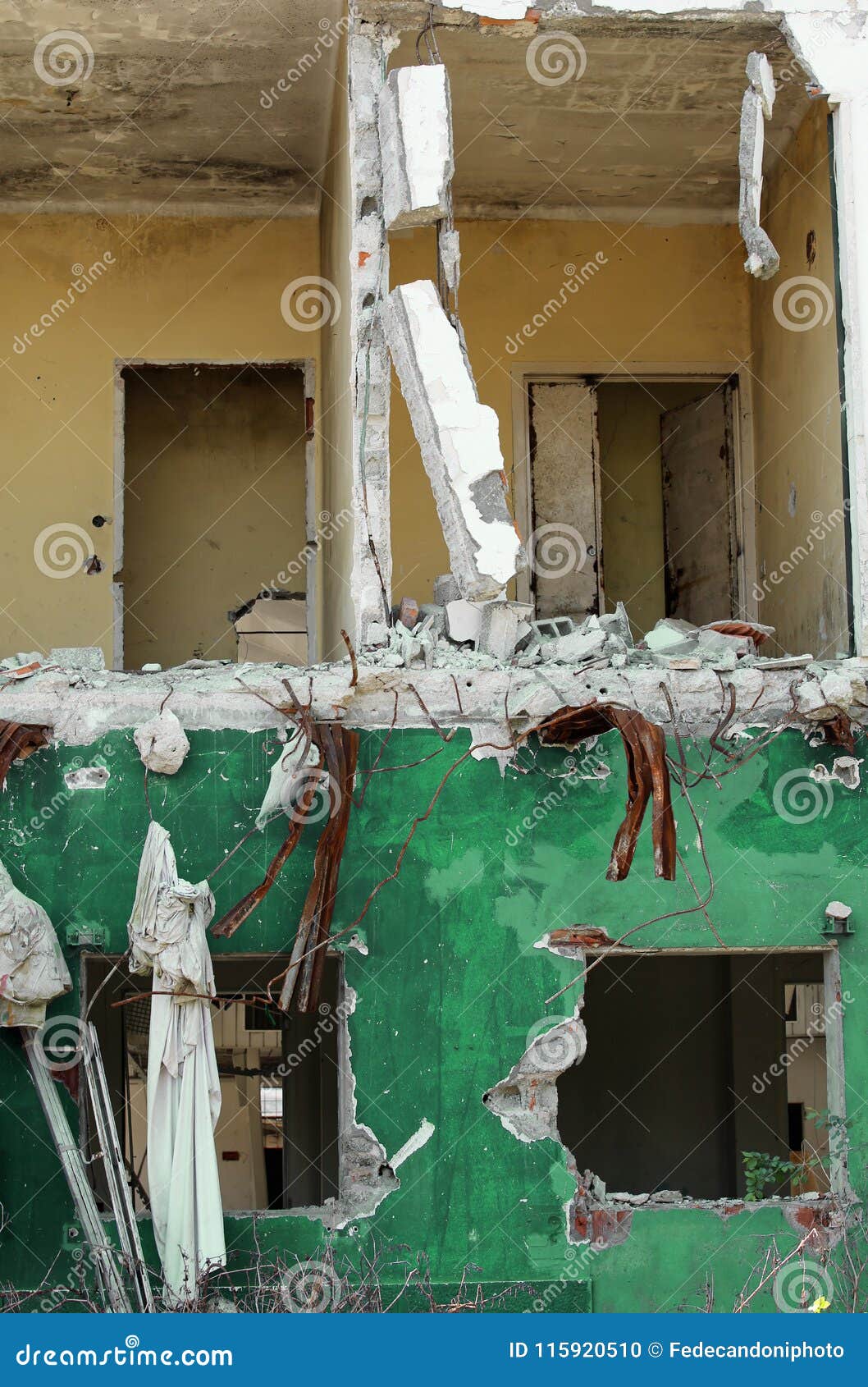 Broken damaged house stock photo. Image of damaged, construction ...