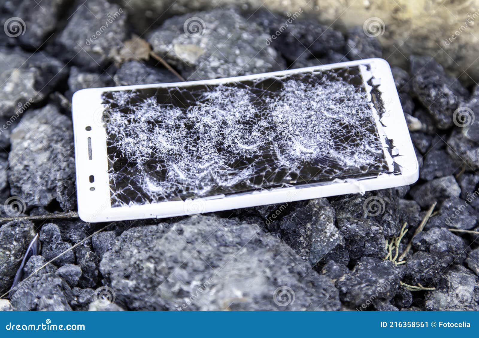 Broken and Damaged Mobile Phone Stock Image - Image of gadget, crack ...