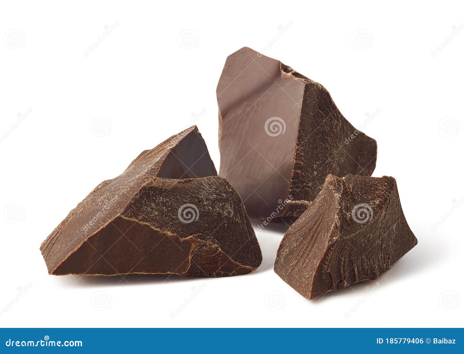 Broken Dark Chocolate Pieces Stock Photo - Image of gourmet, broken ...