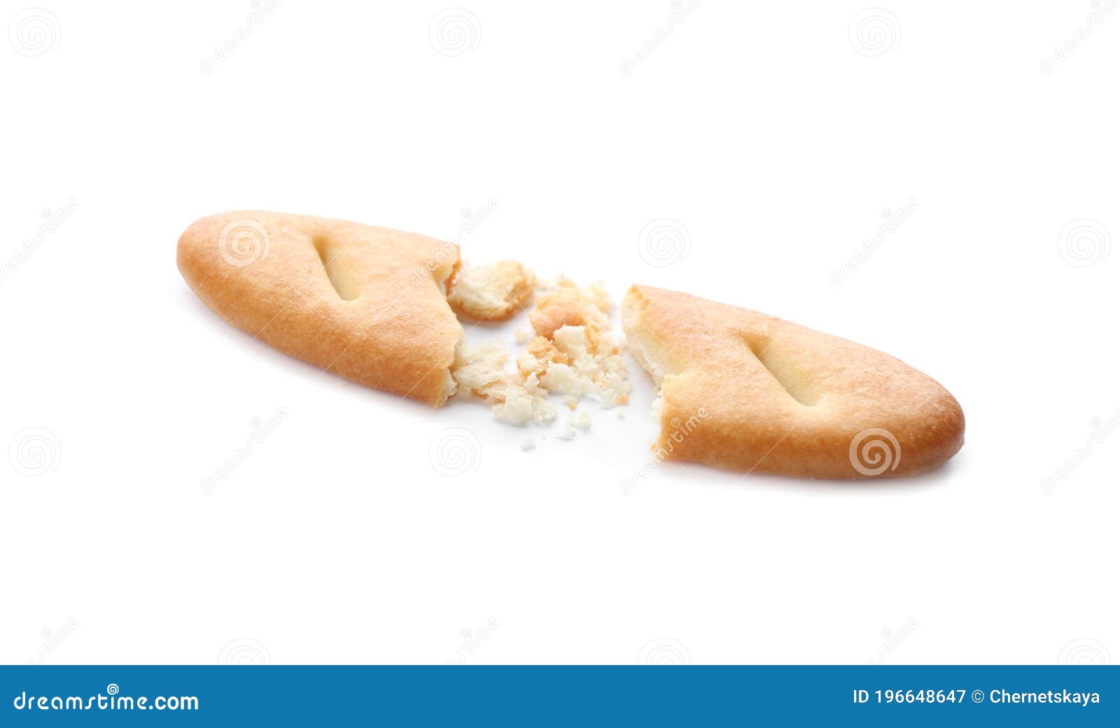 Broken Delicious Crispy Cracker on White Stock Image - Image of flavor ...
