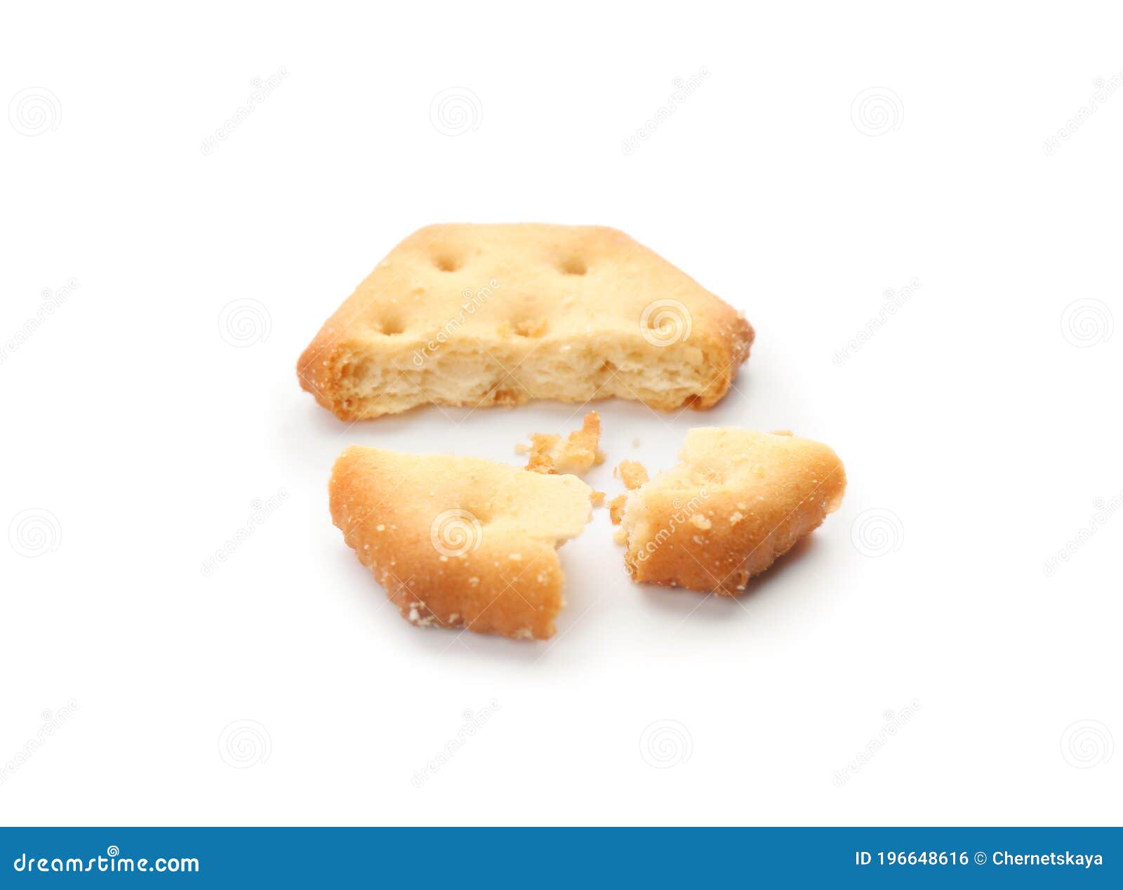 Broken Delicious Crispy Cracker Isolated on White Stock Photo - Image ...