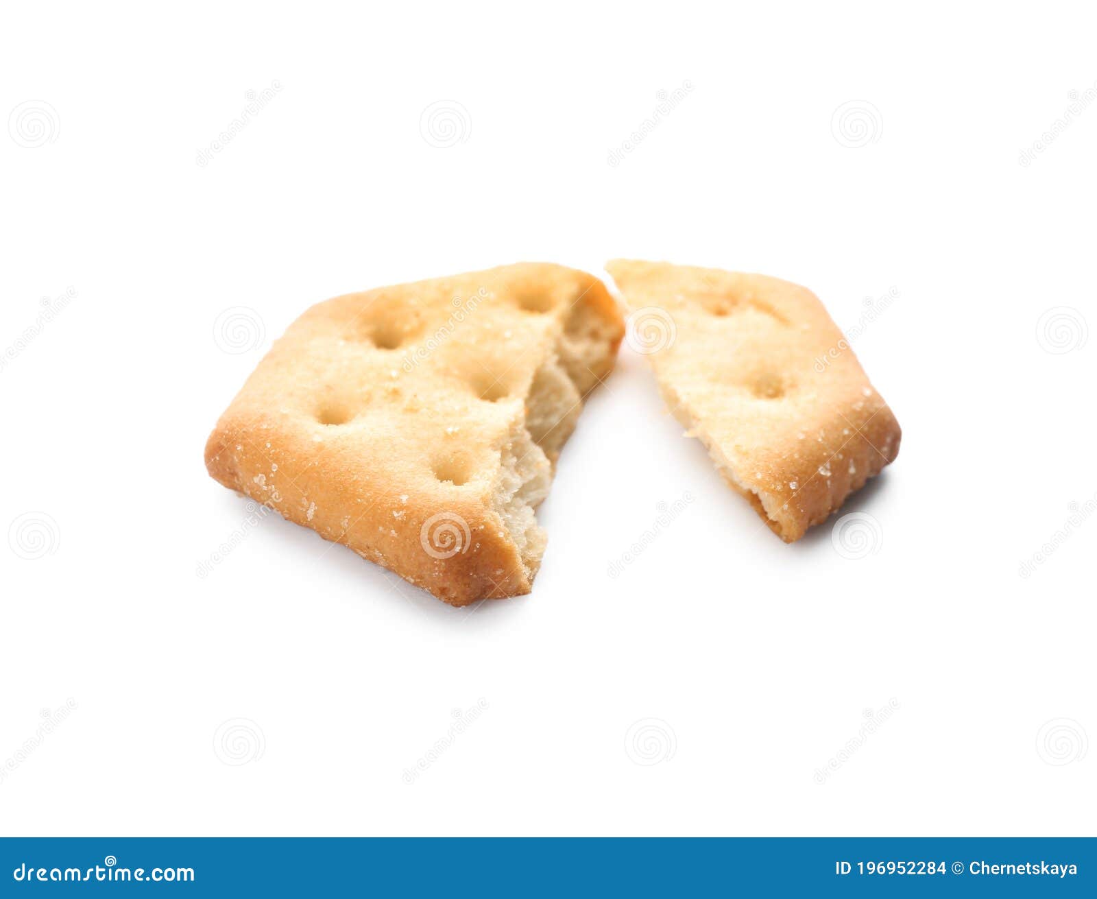Broken Delicious Crispy Cracker Isolated on White Stock Photo - Image ...
