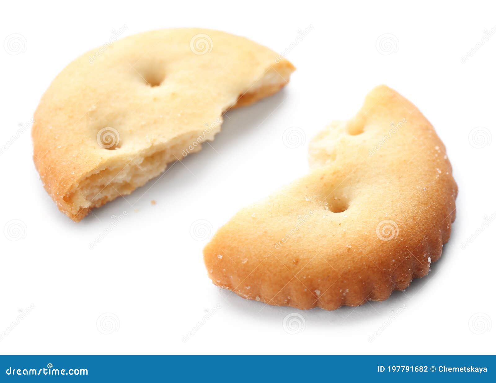 Broken Delicious Crispy Cracker Isolated on White Stock Photo - Image ...