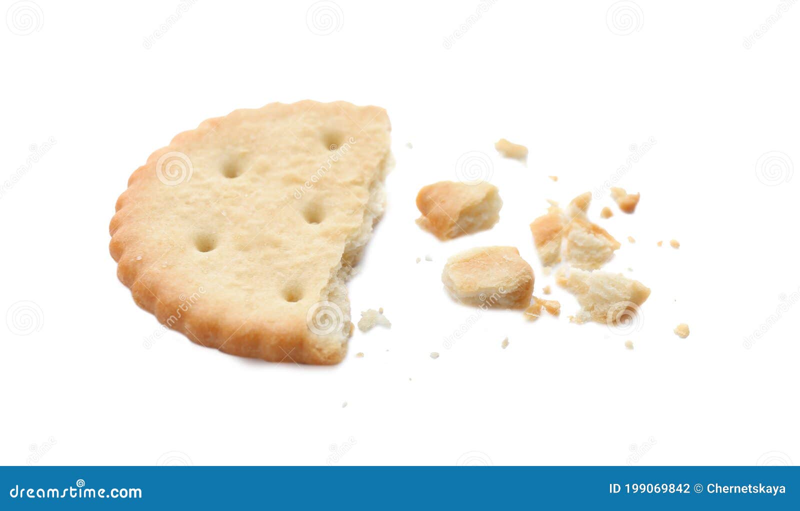 Broken Delicious Crispy Cracker Isolated on White Stock Photo - Image ...
