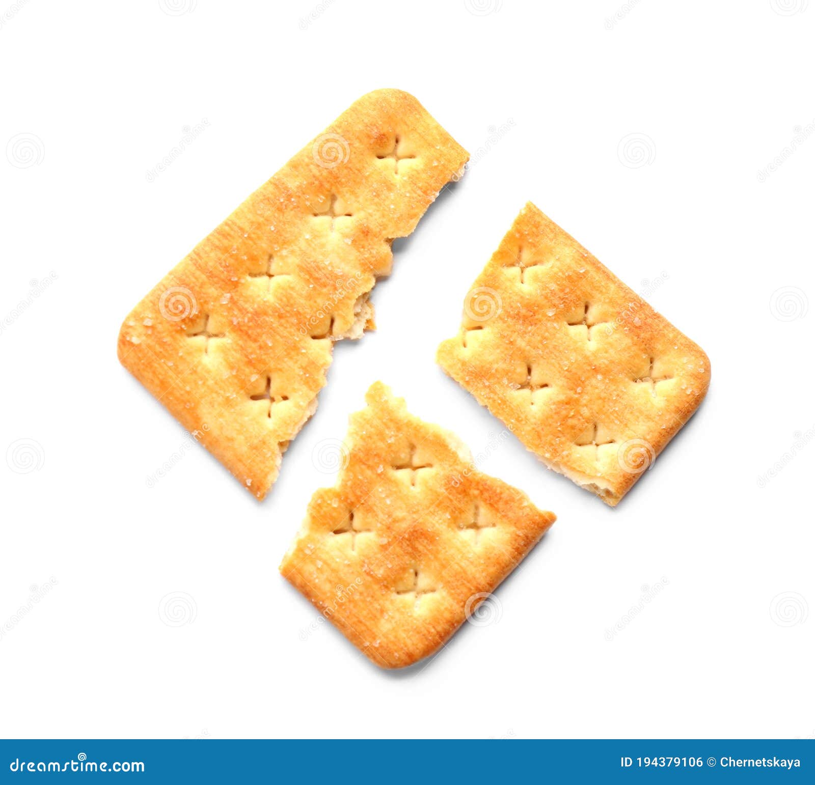 Broken Delicious Crispy Cracker Isolated on White Stock Photo - Image ...