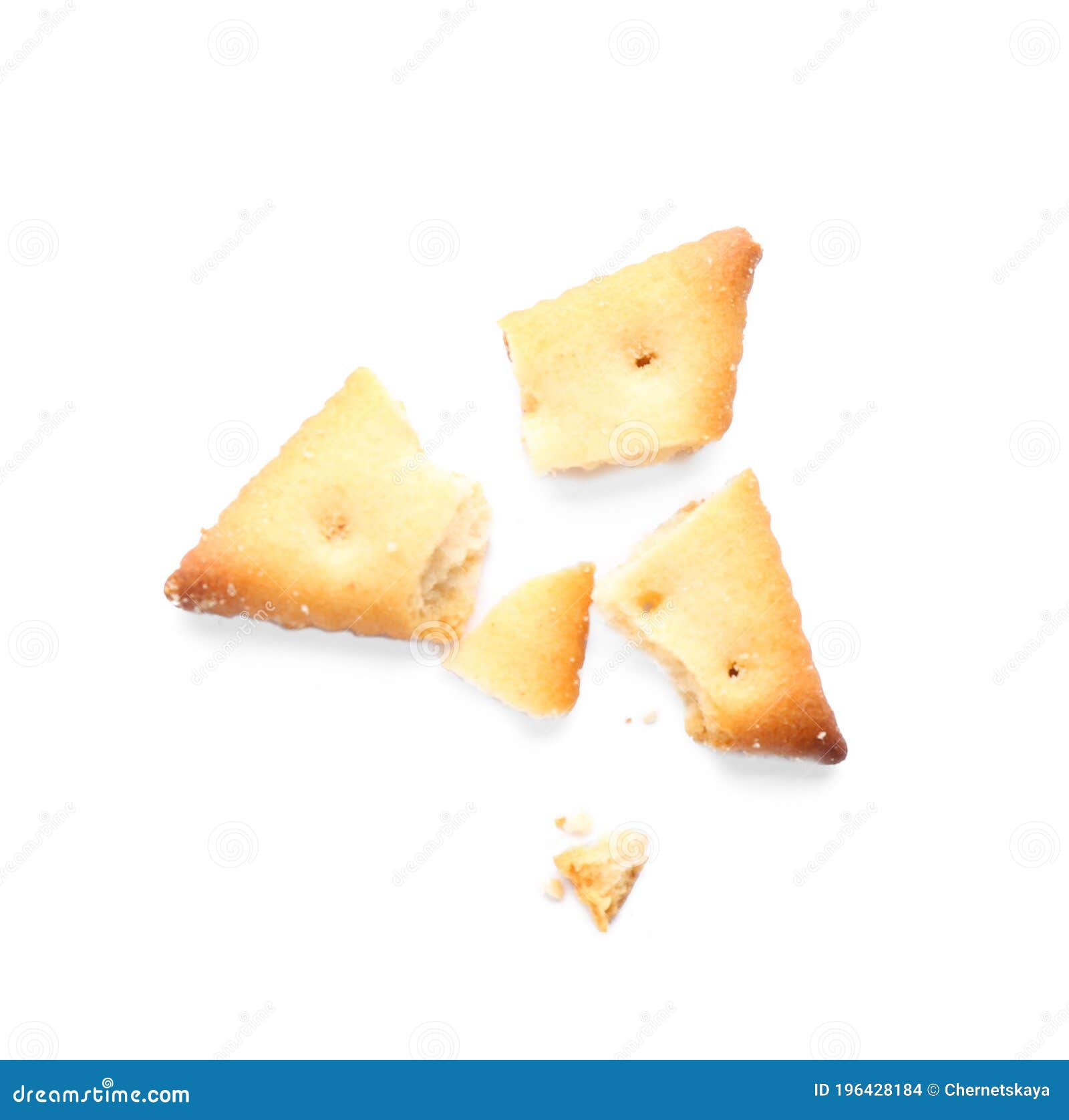 Broken Delicious Crispy Cracker Isolated, Top View Stock Photo - Image ...