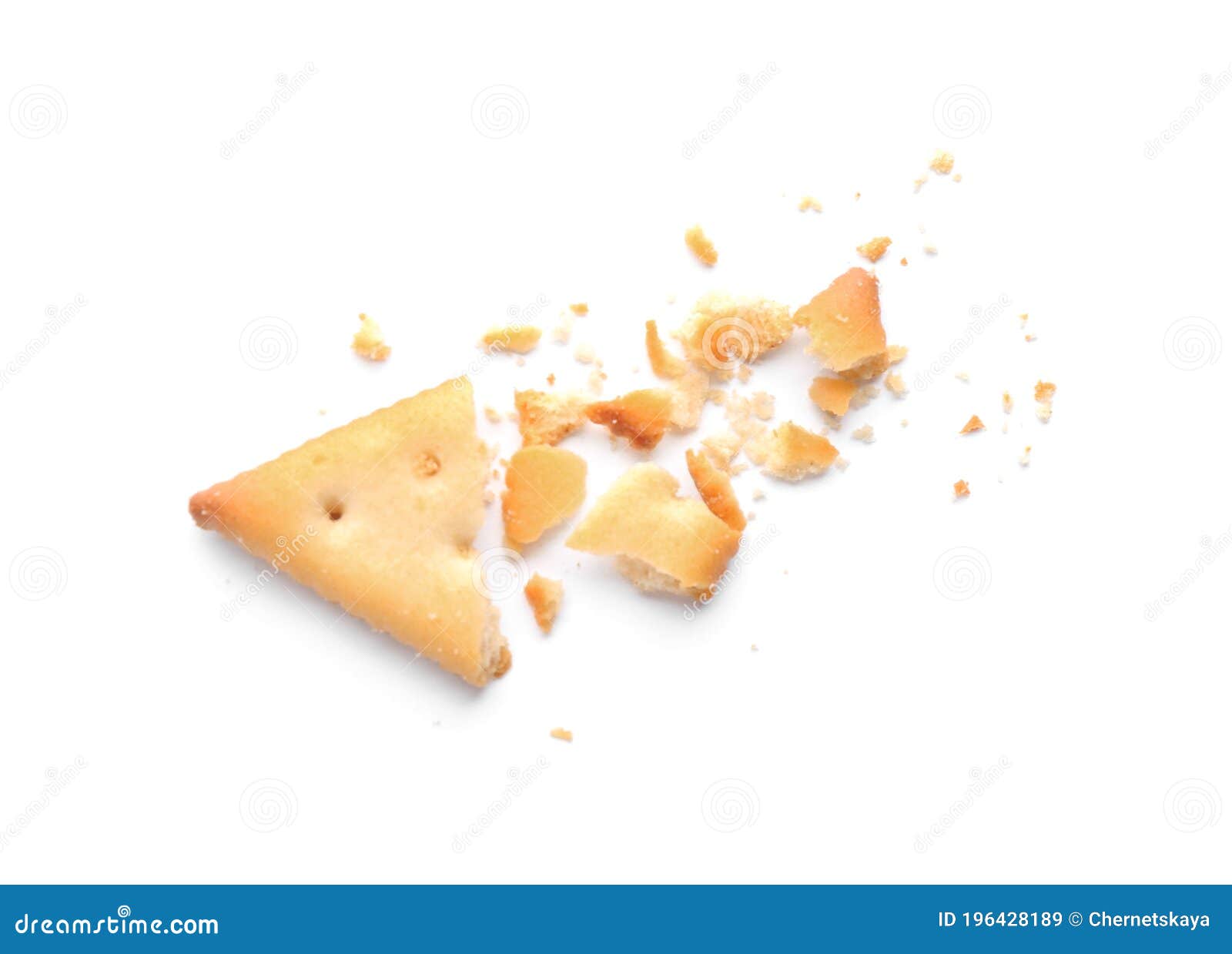 Broken Delicious Crispy Cracker Isolated, Top View Stock Image - Image ...