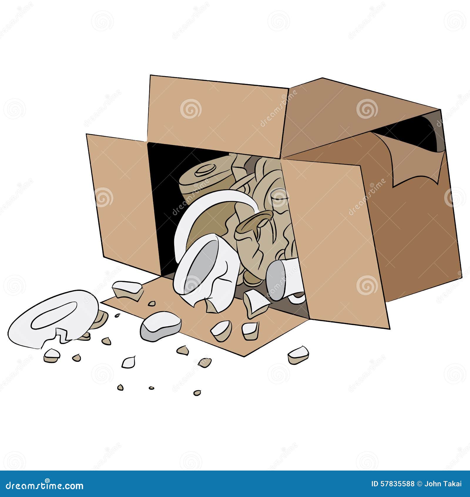 Broken Delivery Shipment Box Stock Vector - Illustration of damaged ...