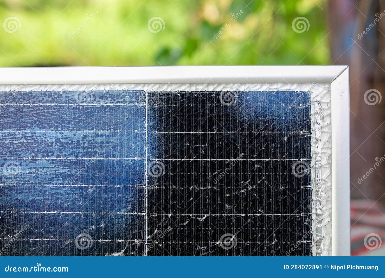Broken and Destroyed Solar Panel. Stock Image - Image of floor, window ...