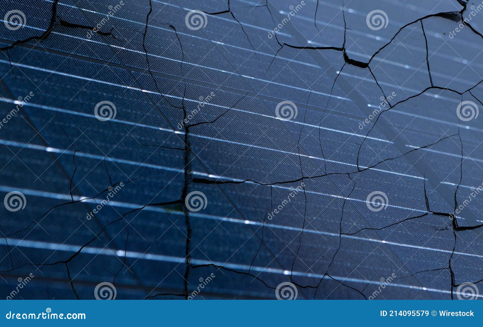 Broken Destroyed Solar Panel, Cracked - Macro. Stock Image - Image of ...