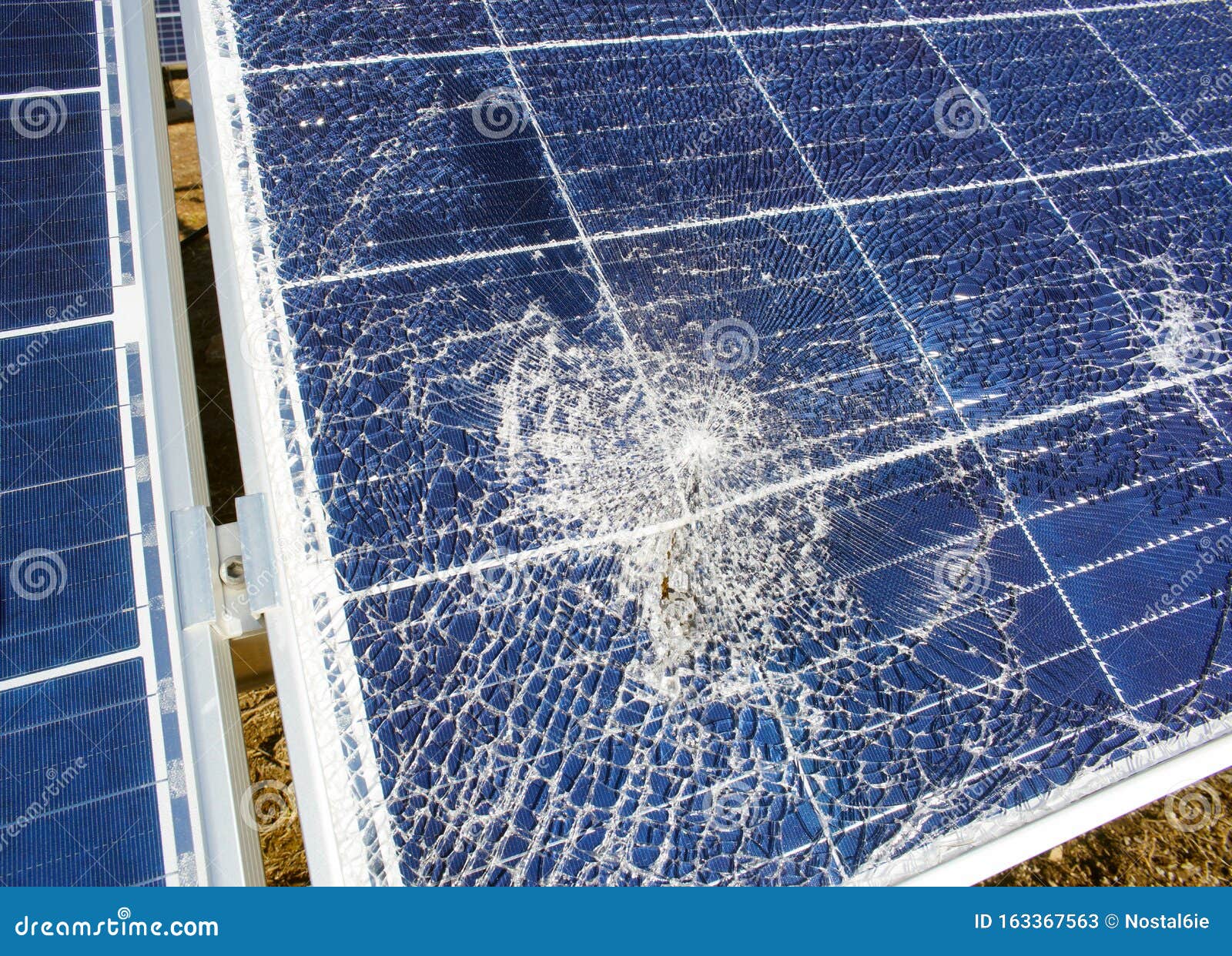 Broken Destroyed Solar Panel Stock Photo | CartoonDealer.com #163371678