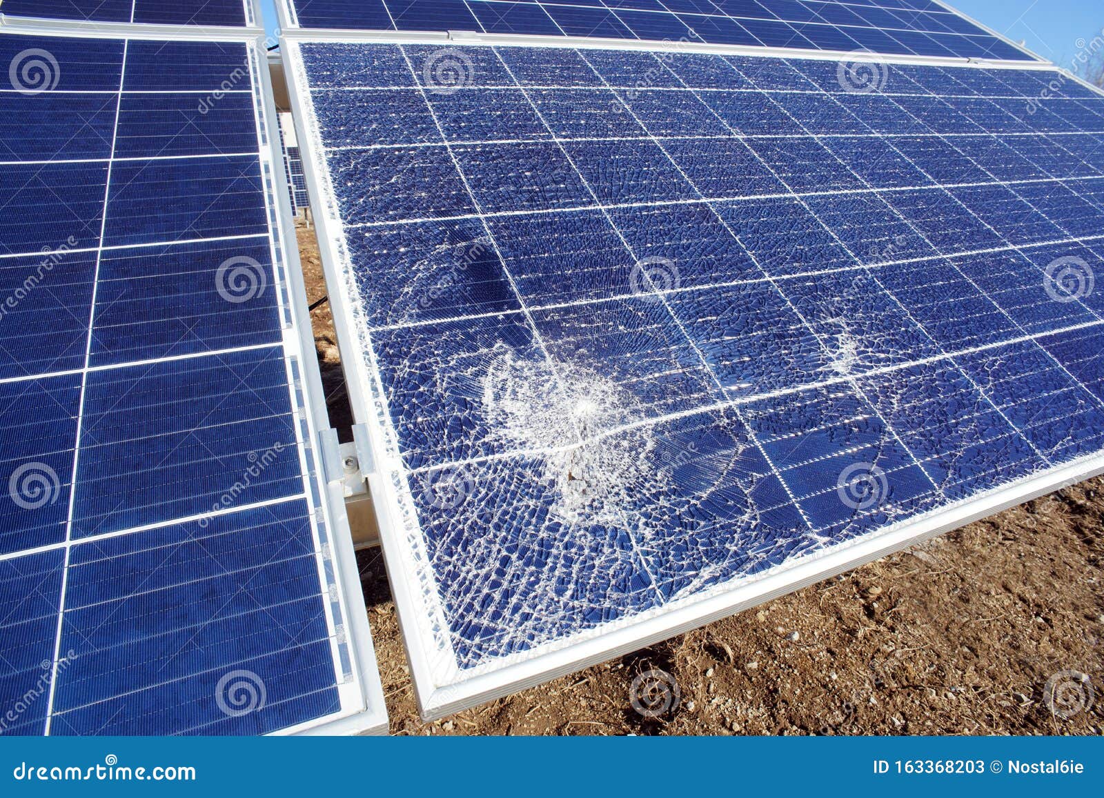Broken Destroyed Solar Panel Stock Image - Image of fuel, global: 163368203