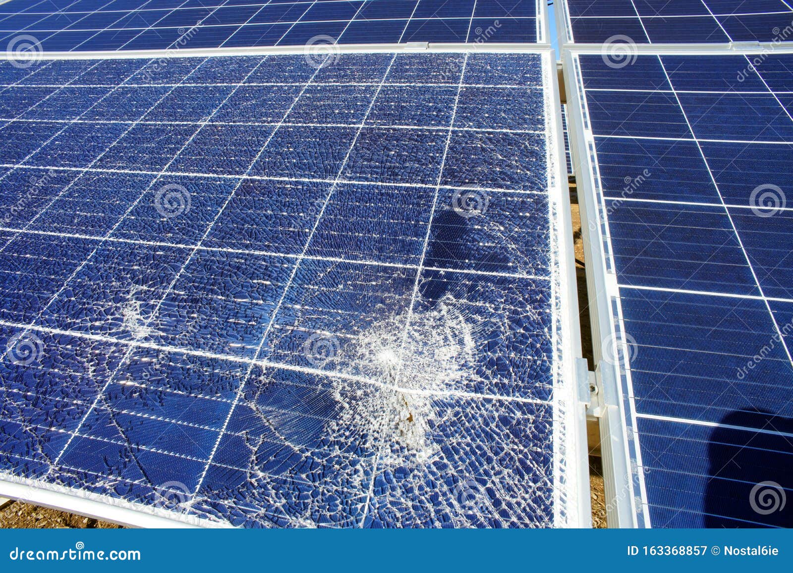 Broken Destroyed Solar Panel Stock Photo | CartoonDealer.com #163371678