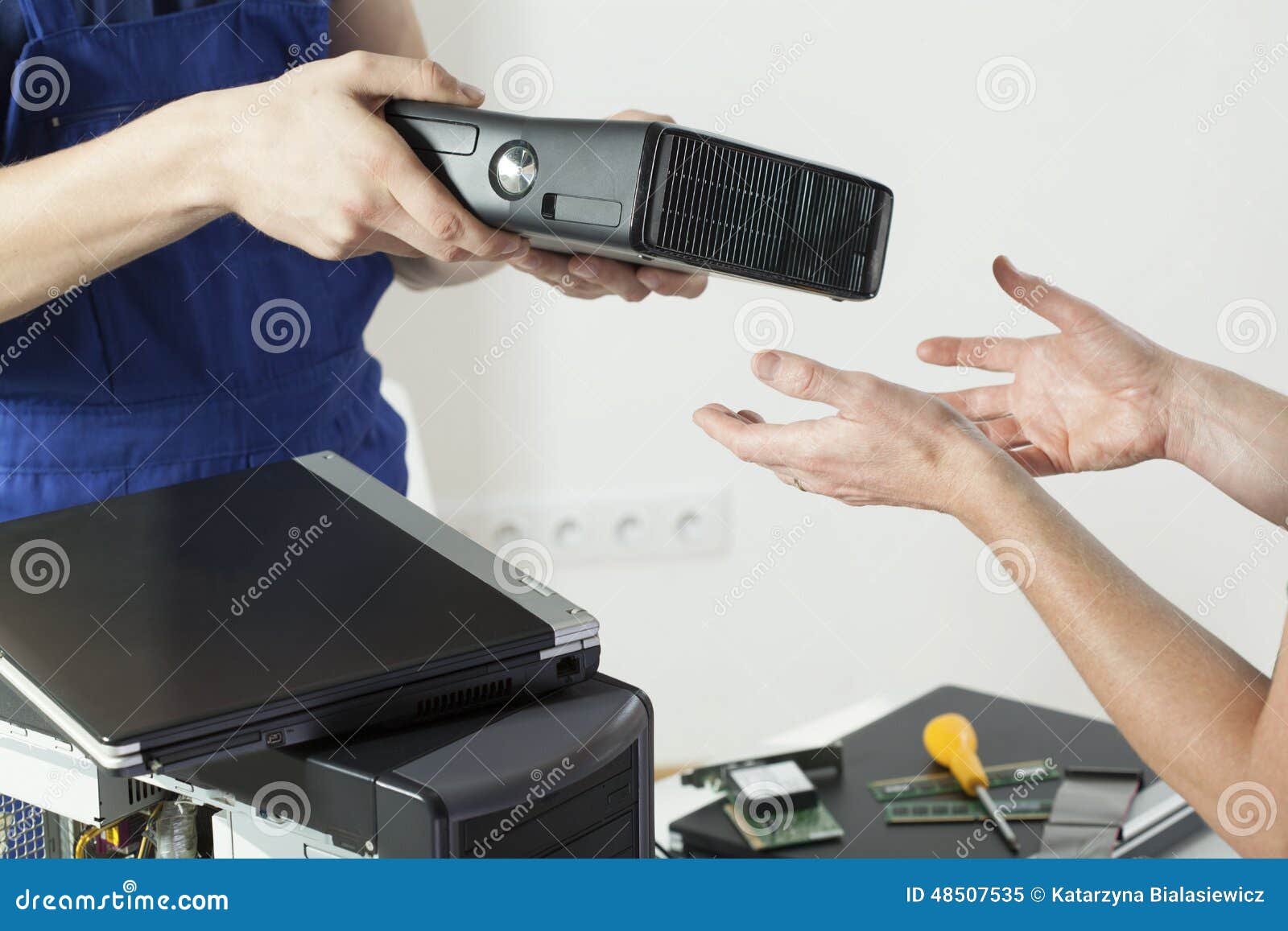 Broken device stock image. Image of client, person, damaged - 48507535