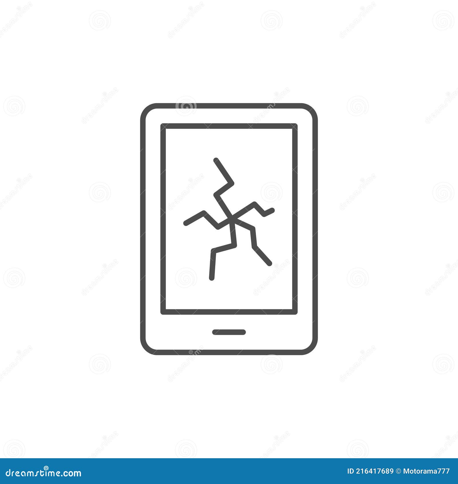 Broken Device Line Outline Icon Stock Vector - Illustration of cell ...